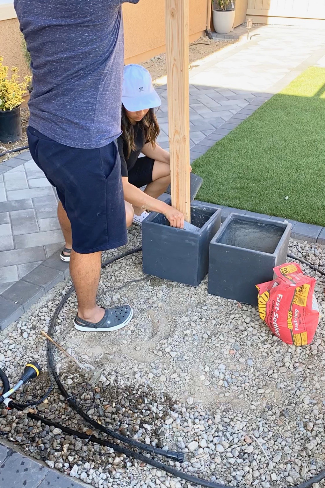 DIY String Light Posts – Home with Emily Jean