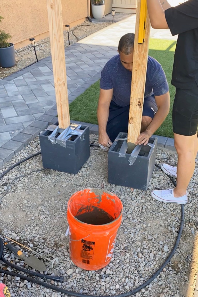 DIY String Light Posts – Home with Emily Jean